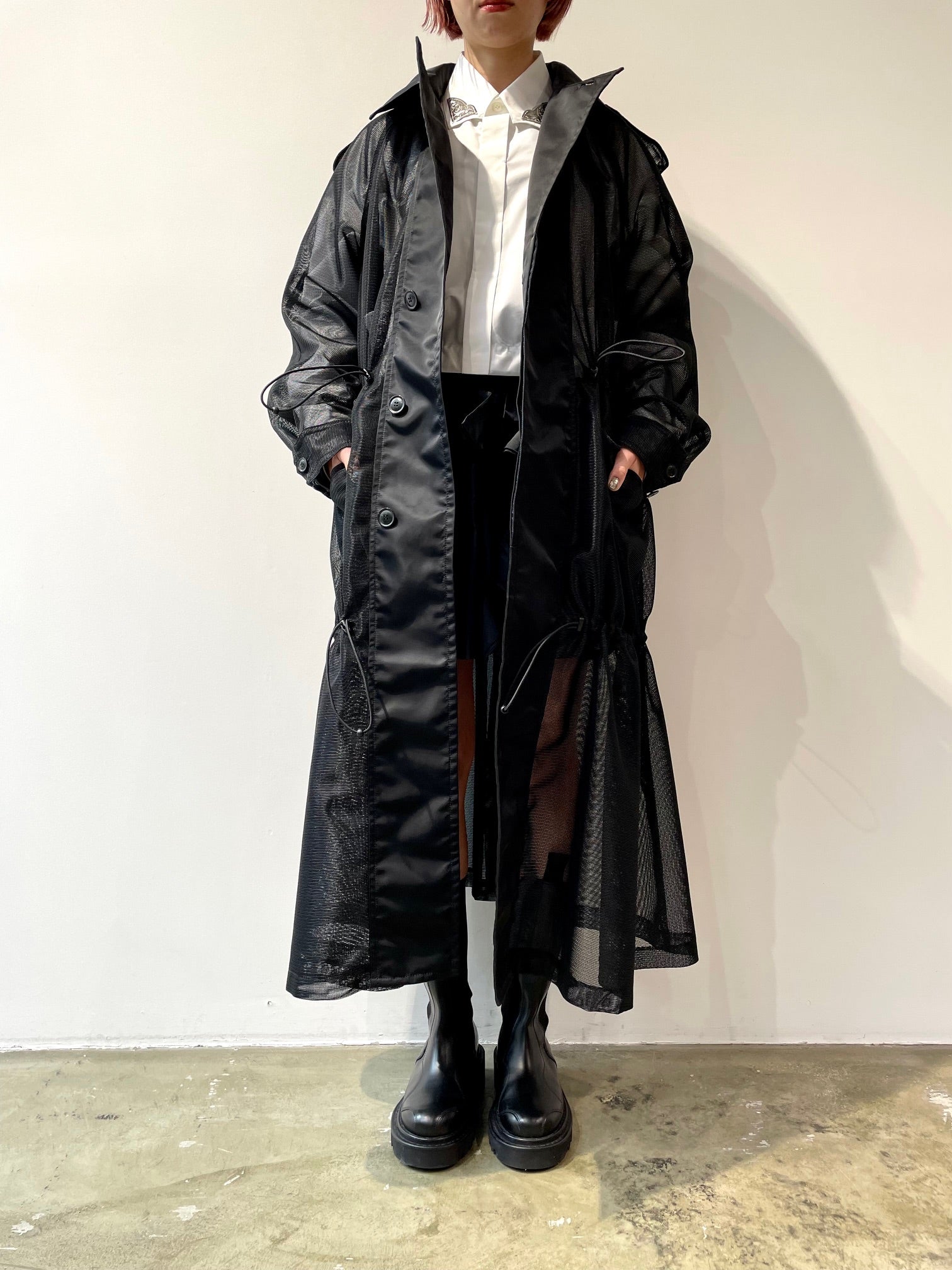Nylon twill mesh coat – FUKIONLINE